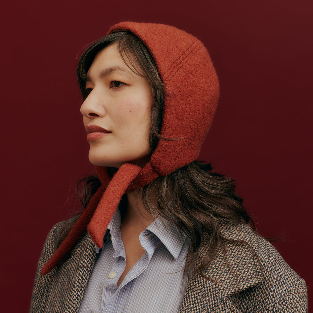 Boiled Wool Hood with Cotton Lining | Awon Golding Millinery
