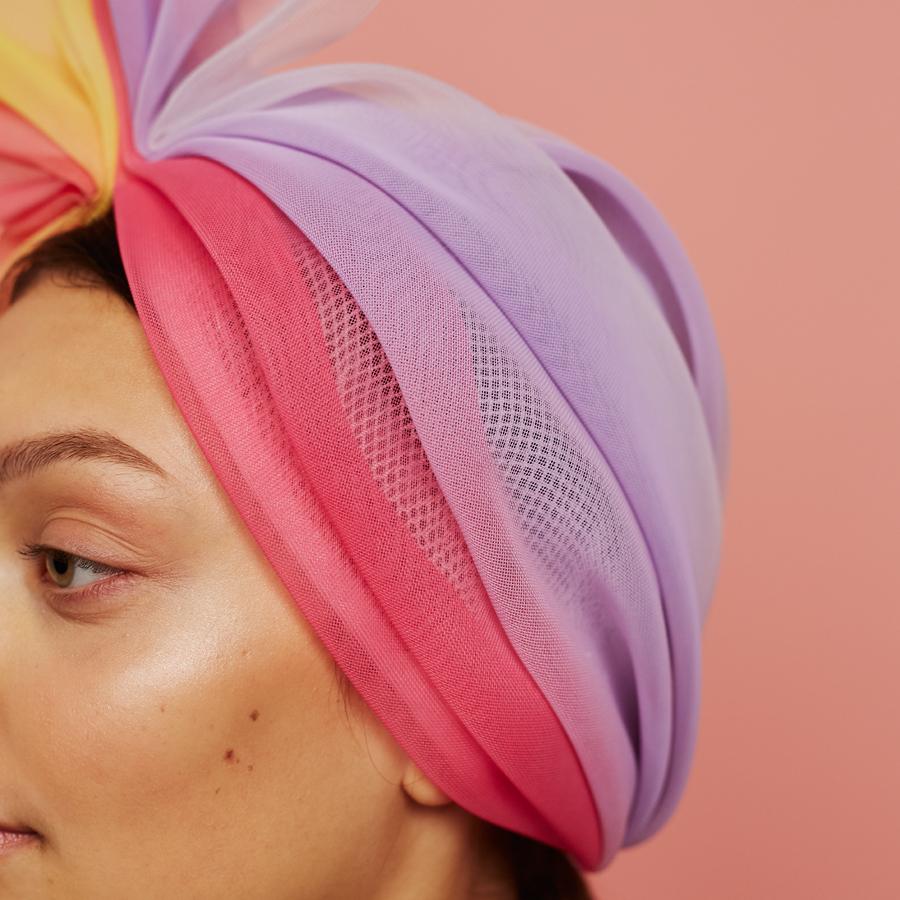 Rainbow turban - Awon Golding Millinery
