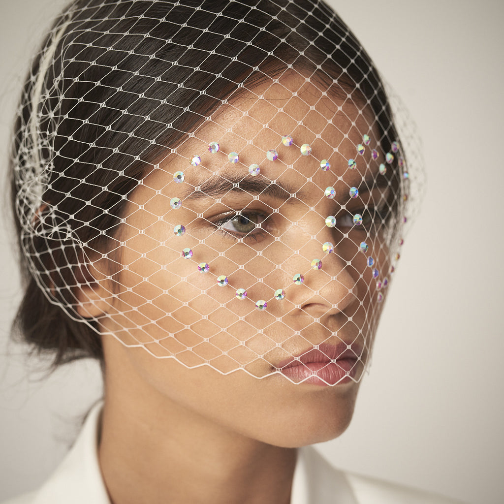 Love At First Sight heart veil - Awon Golding Millinery Bridal