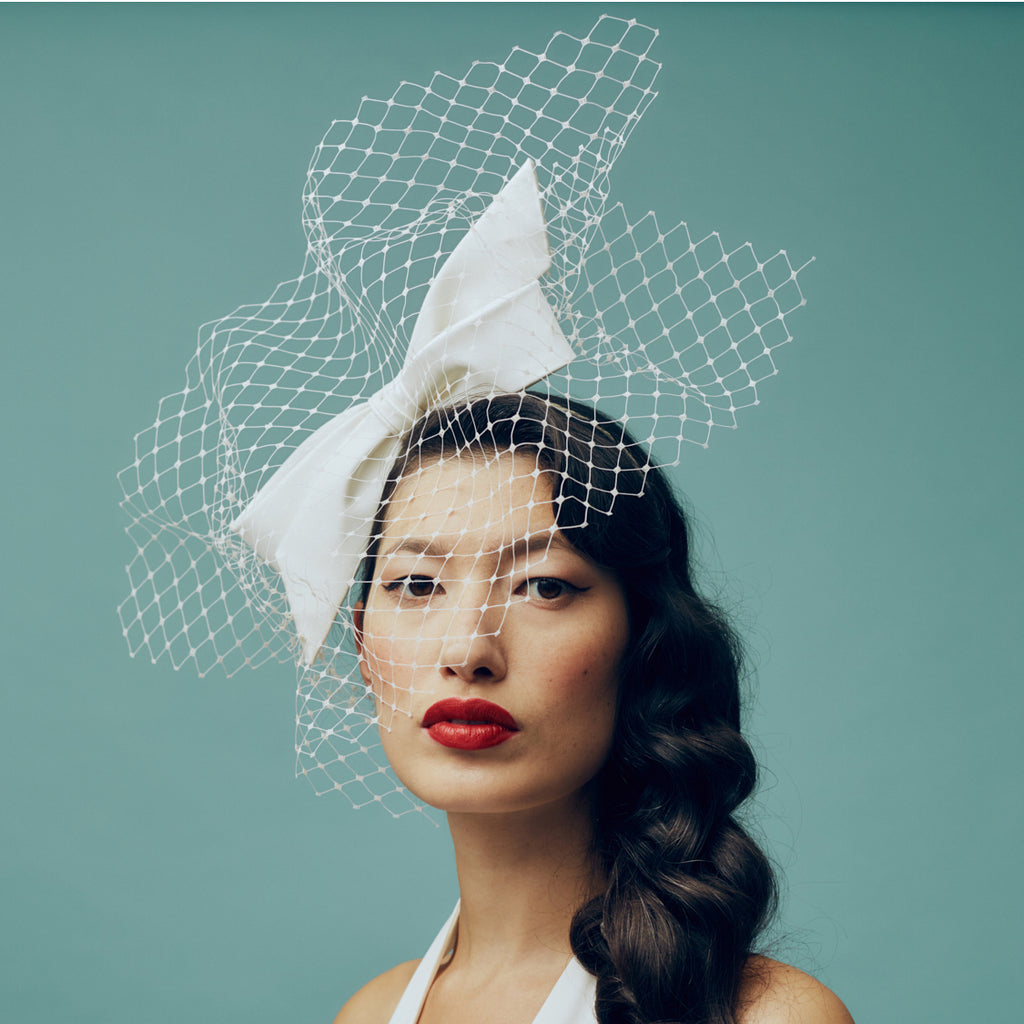 Damask Veiled Headpiece – Awon Golding Millinery
